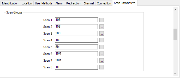 DNP3 Driver Guide - Configure the Scan Group Intervals (Configuring a DNP3 Channel)